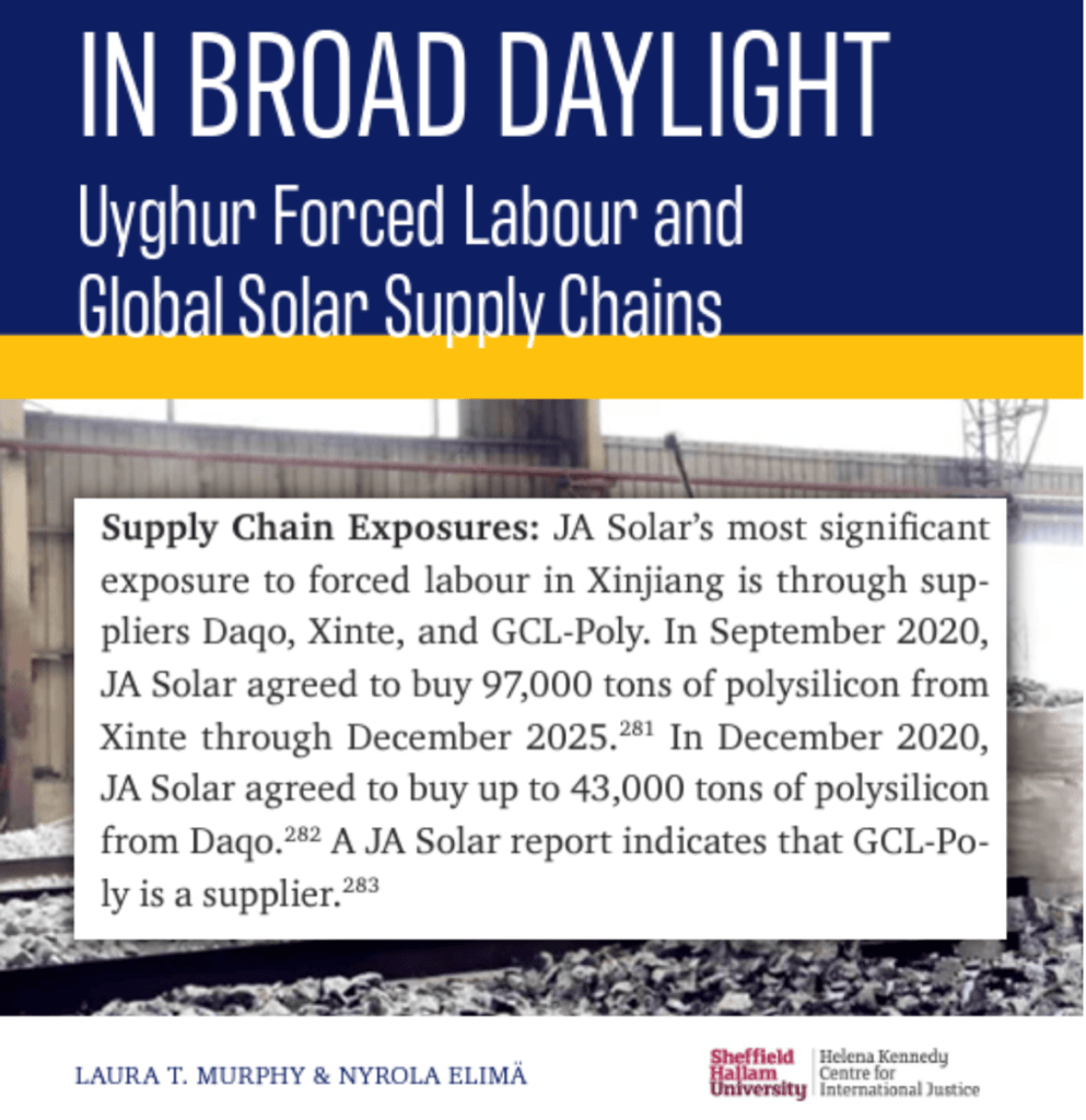 China’s JA Solar Sets Up Shop In Arizona as Year-Old Forced Labor Law ...