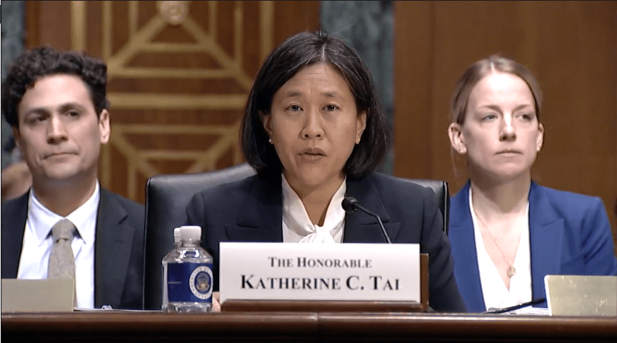 Katherine Tai Holds Ground on Free Trade, Market Access, in Senate ...